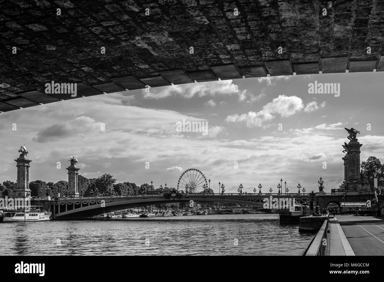 Bridge with clouds Black and White Stock Photos & Images - Alamy