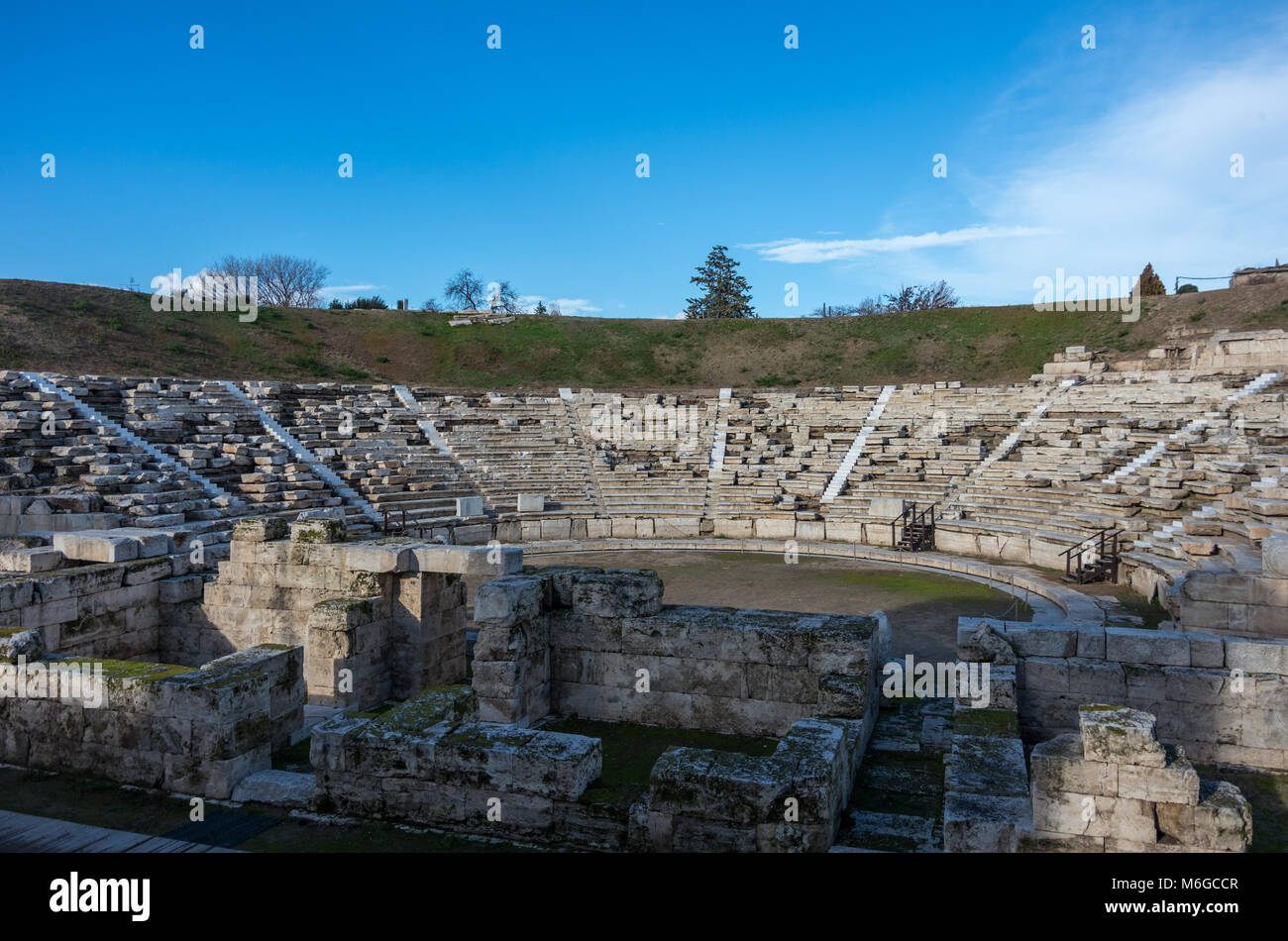 The ancient amphitheater in the Greek town of Larissa (central Greece ...