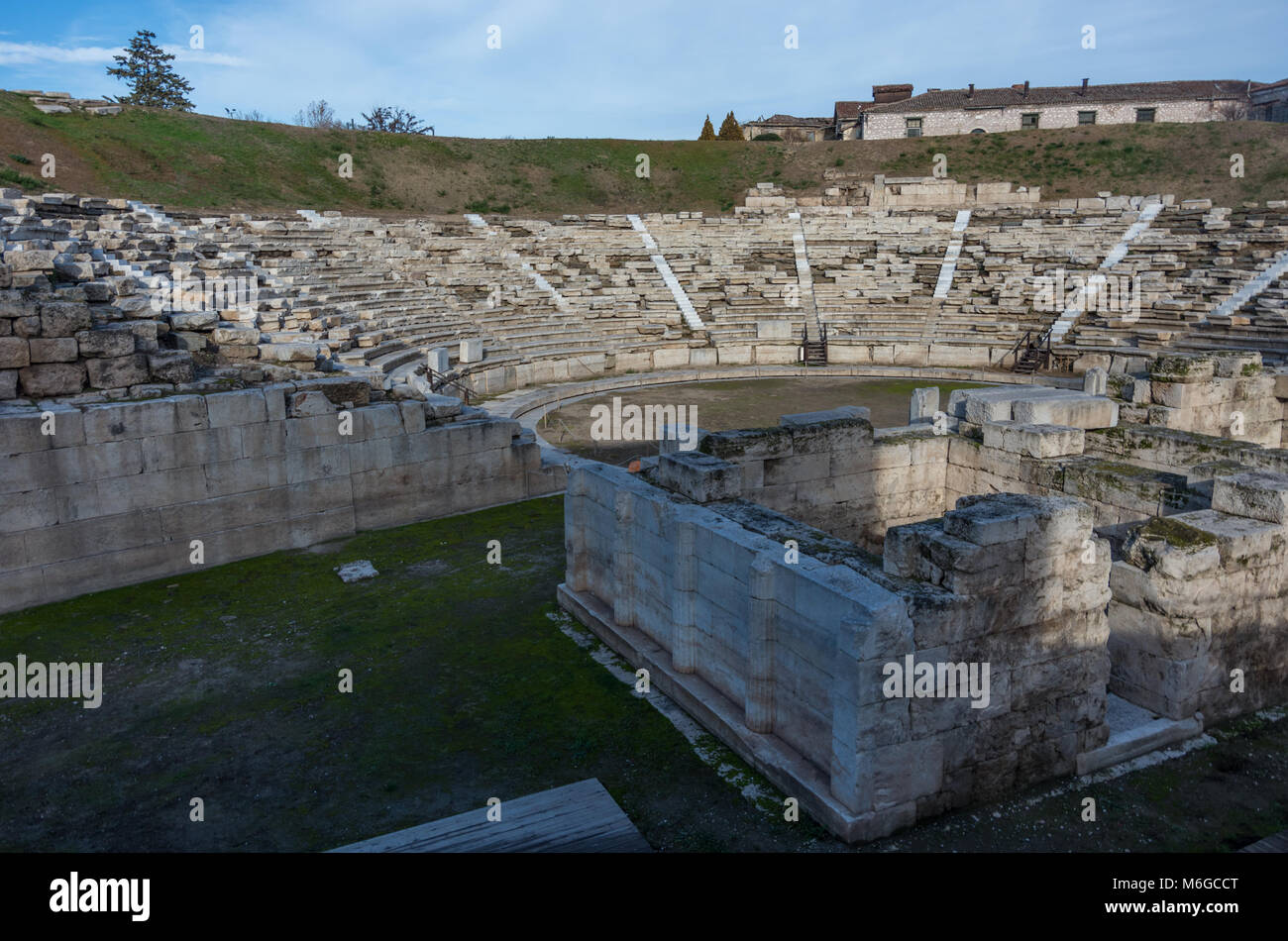 The ancient amphitheater in the Greek town of Larissa (central Greece ...