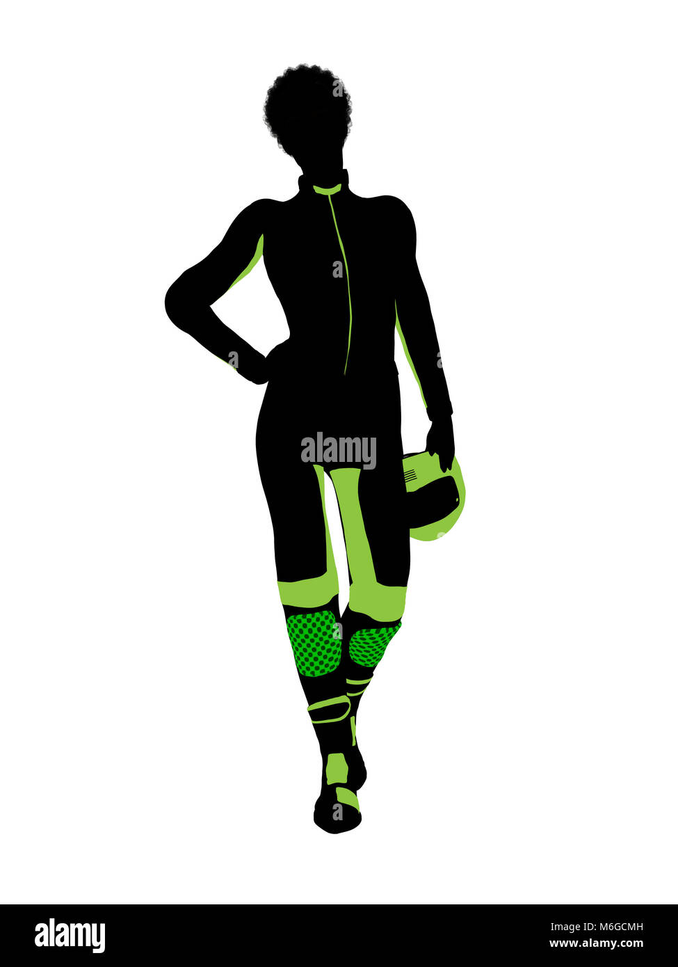 African american female motorcycle rider art illustration silhouette on ...