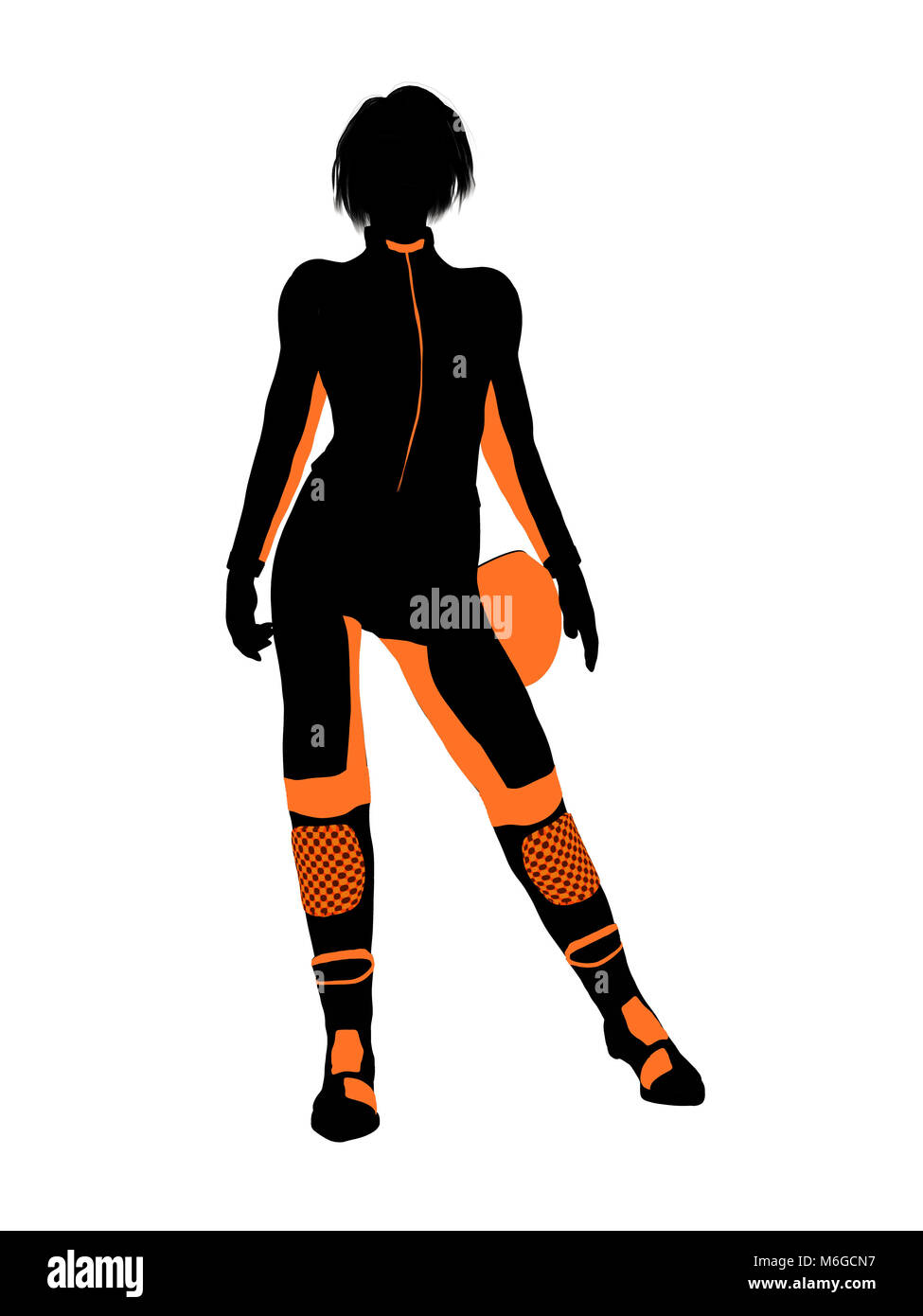 Female motorcycle rider art illustration silhouette on a white ...