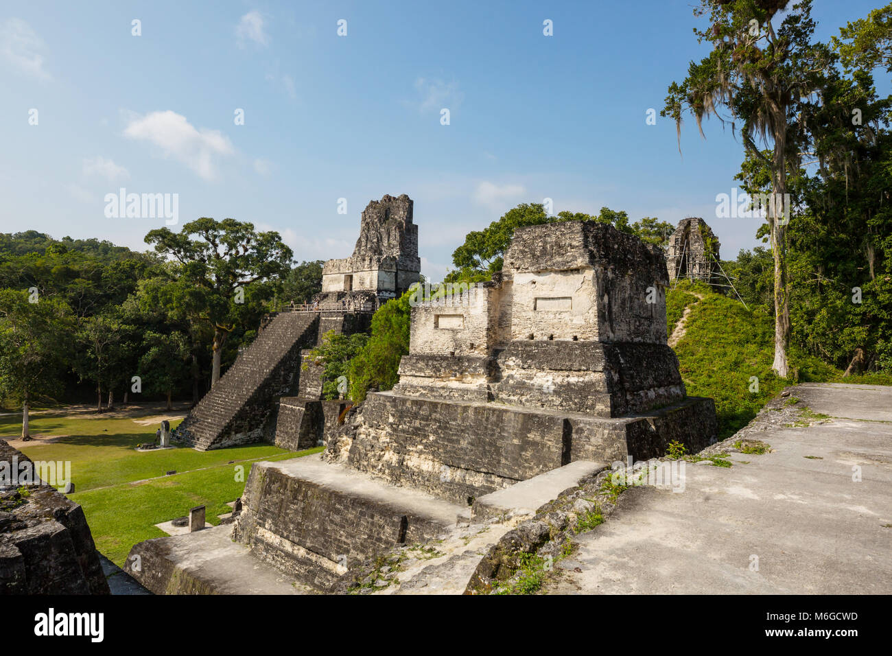 Famous ancient Mayan temples in Tikal National Park, Guatemala, Central ...