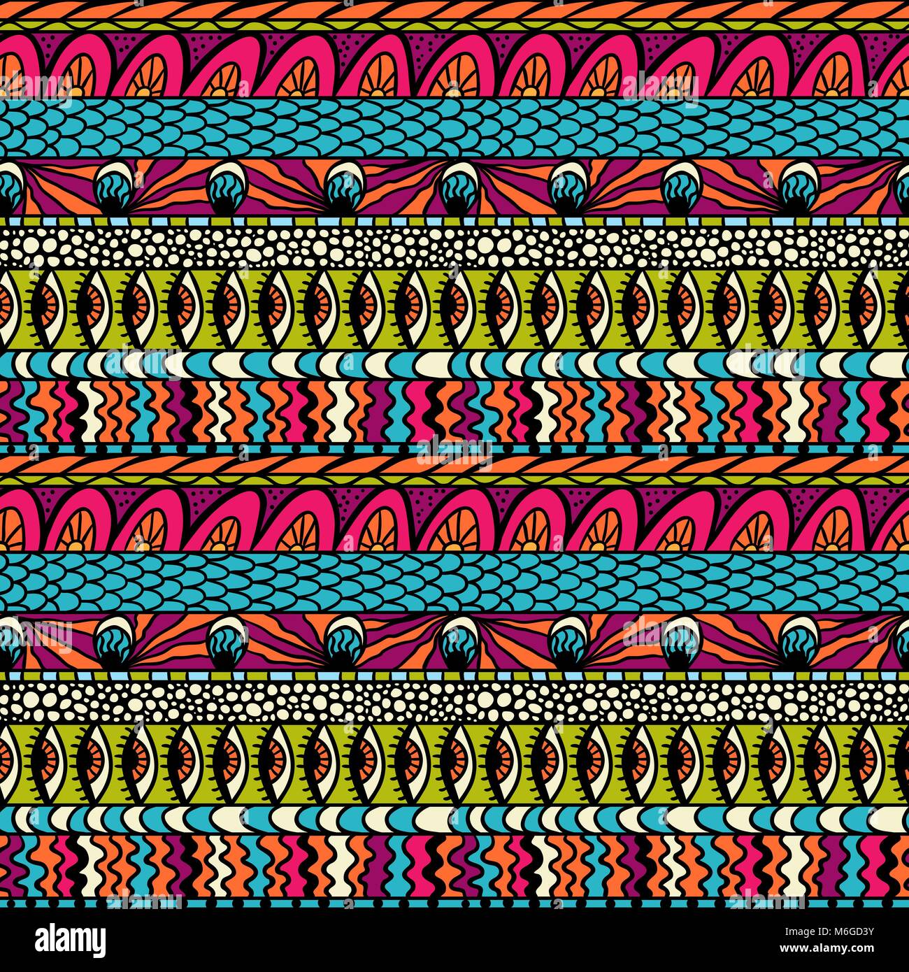 Colorful ethnicity ornament, vector seamless pattern Stock Vector Image ...