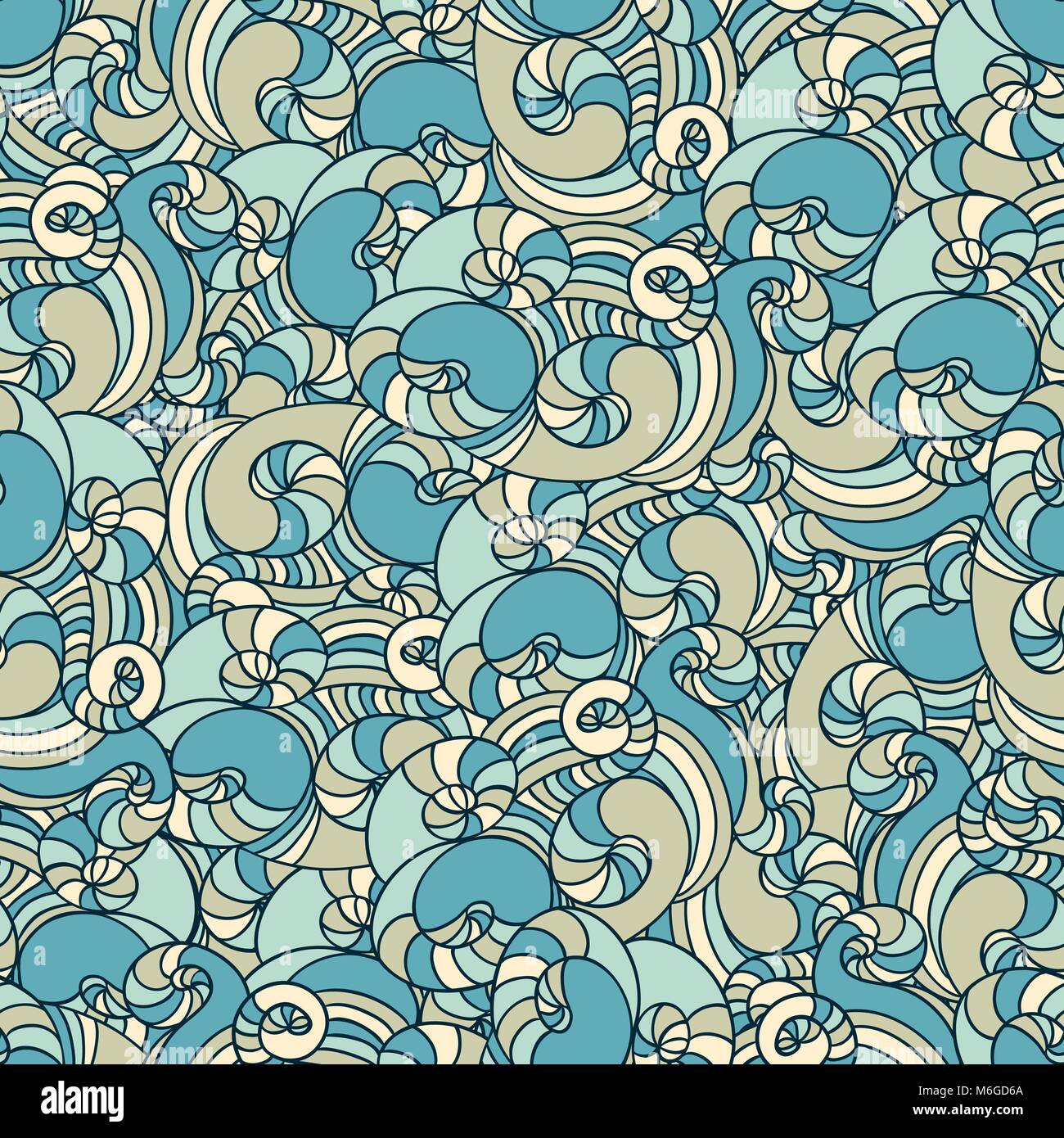 Seamless wave hand drawn pattern. Abstract background Stock Vector ...