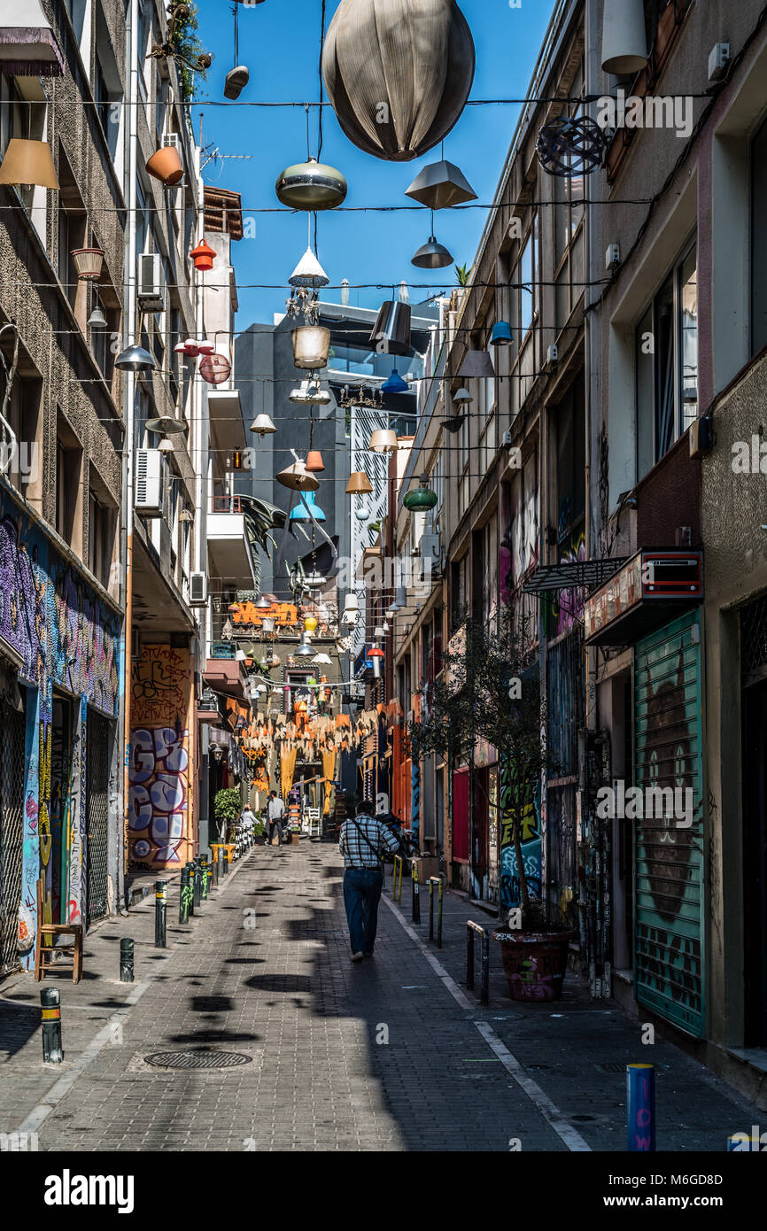 The Athens alley Stock Photo - Alamy