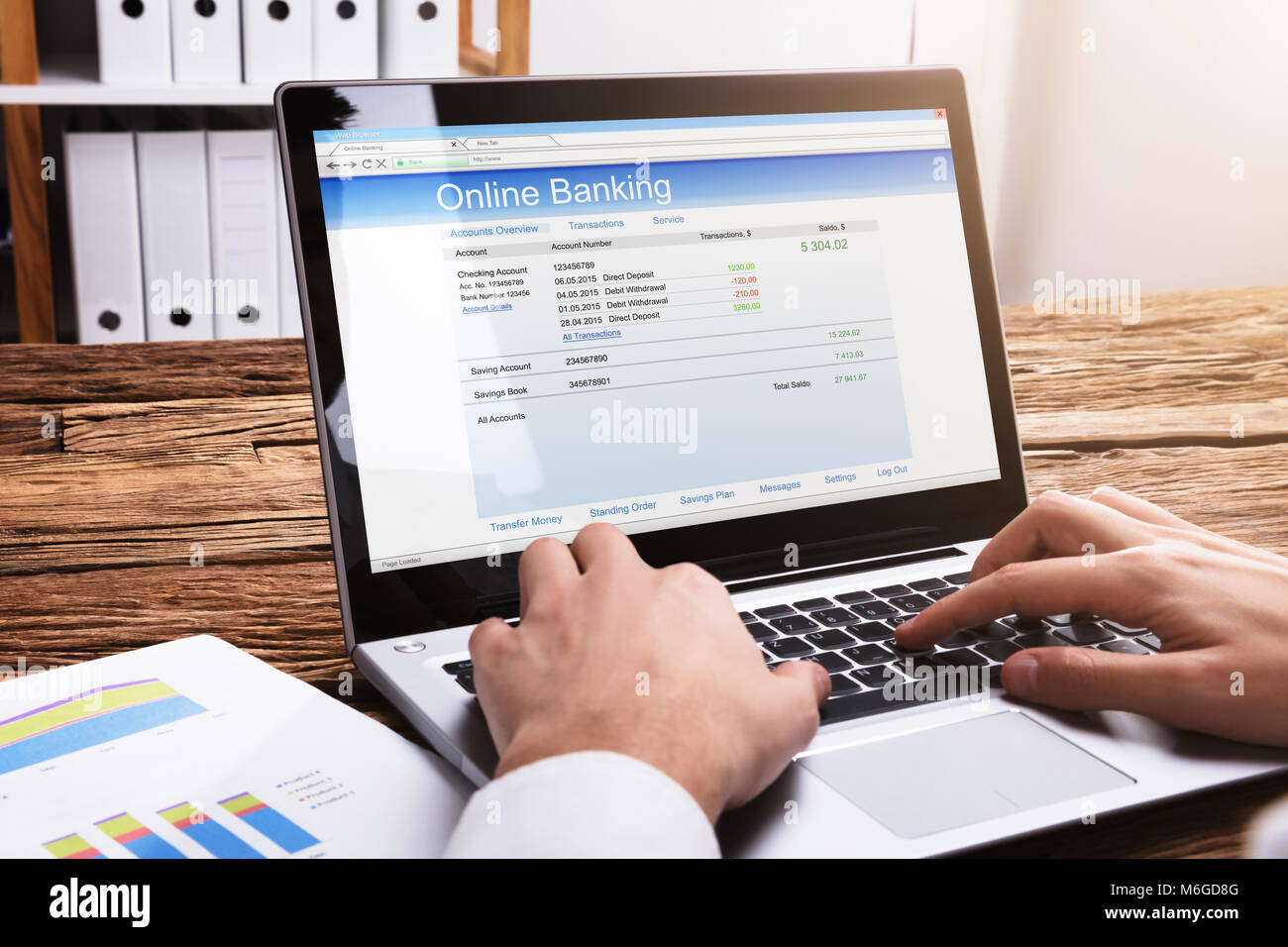 Laptop banking hi-res stock photography and images - Alamy