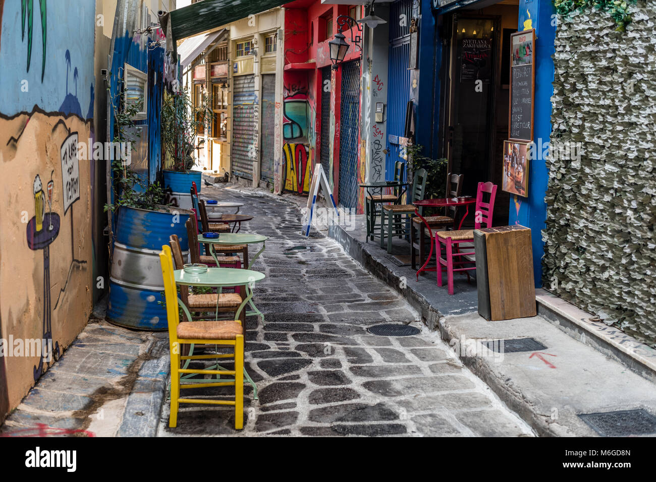 The Athens alley Stock Photo - Alamy