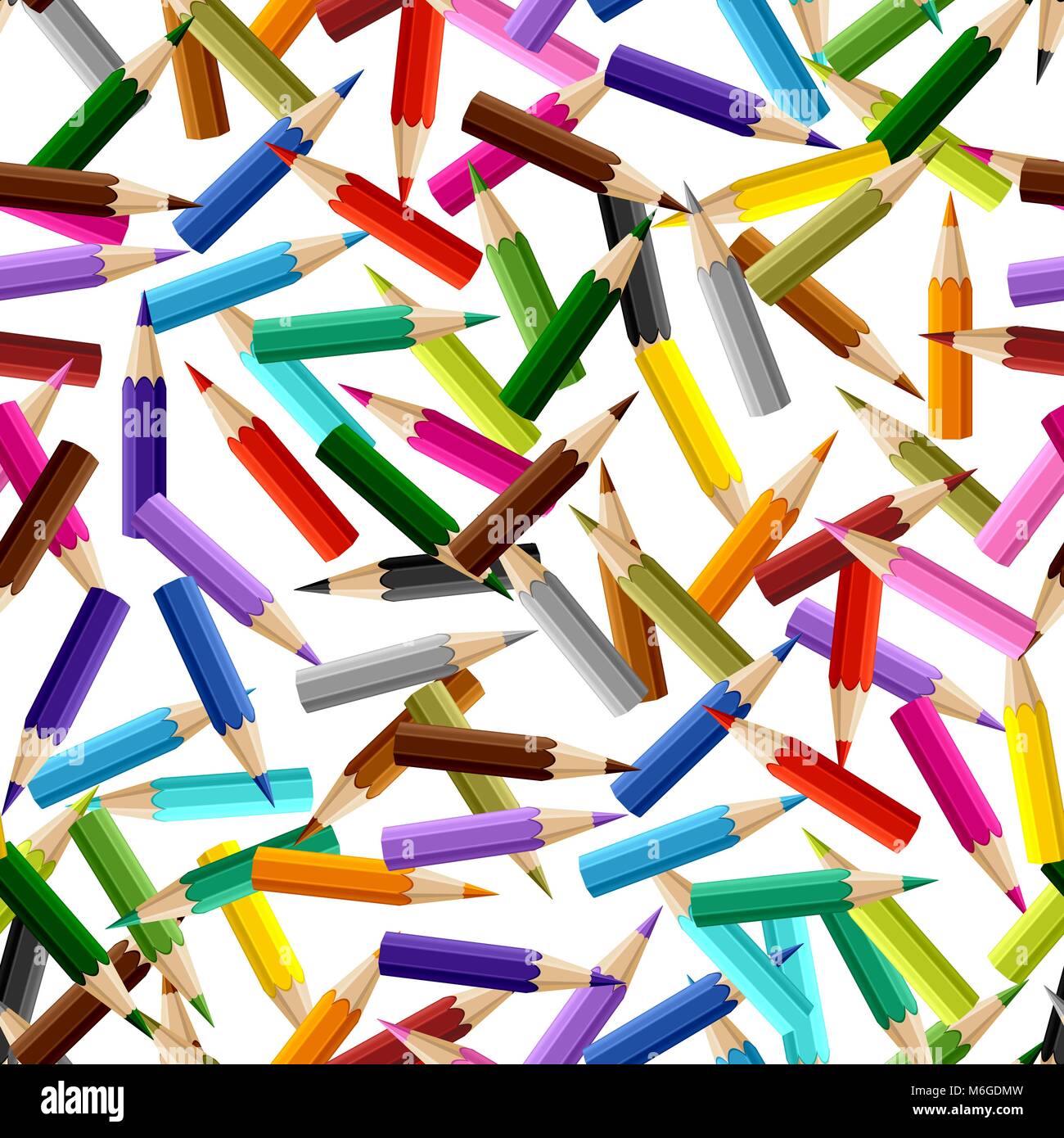 Background with colored pencils. Vector seamless pattern Stock Vector ...