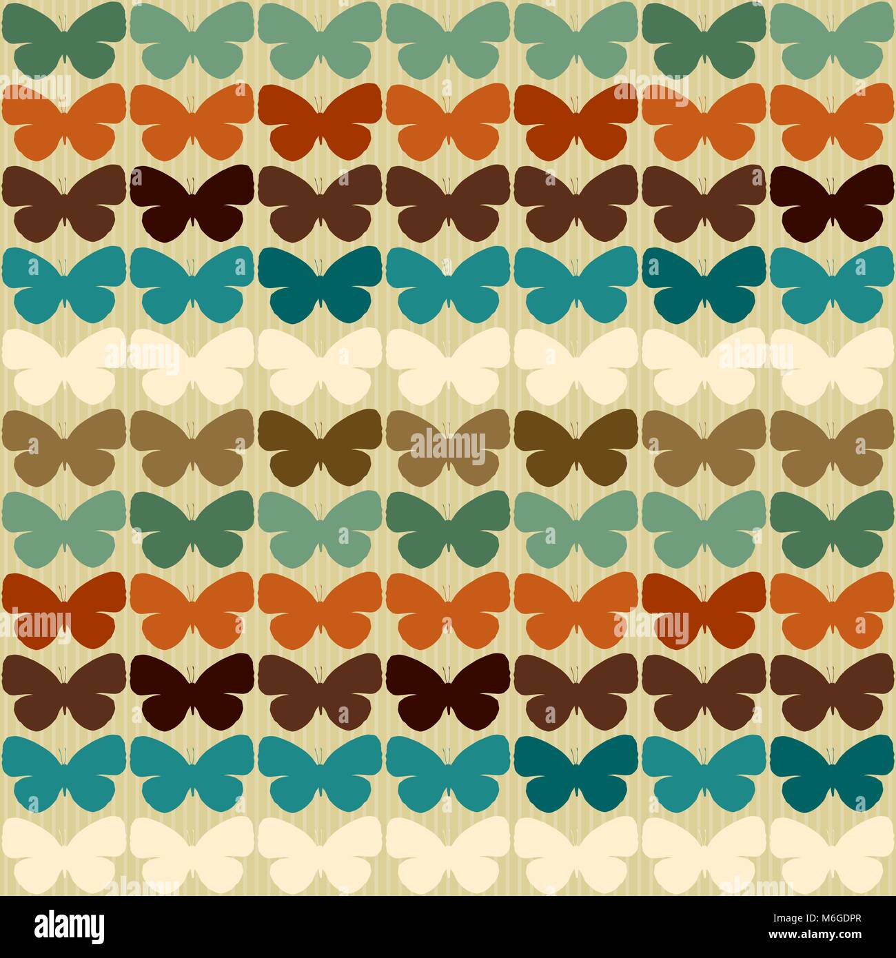 Seamless pattern with butterflies in retro style Stock Vector Image ...