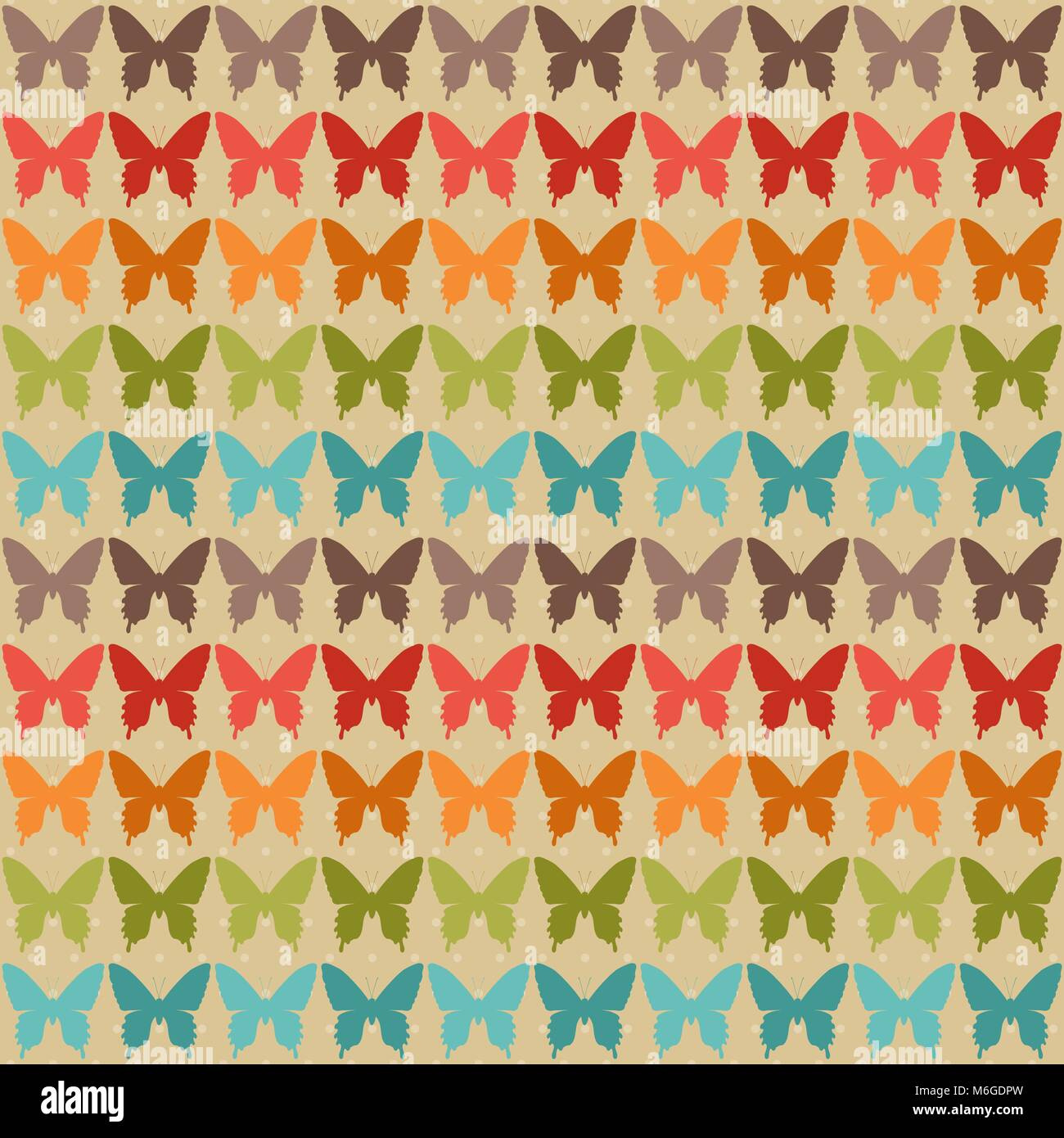 Seamless pattern with butterflies in retro style Stock Vector Image ...