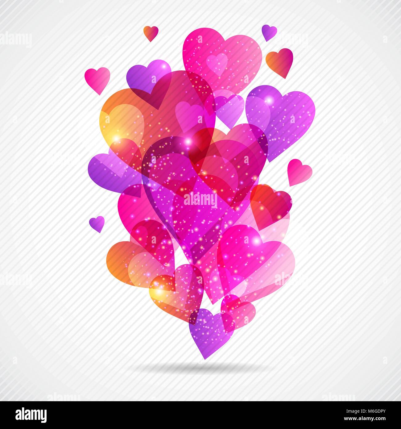 Flying white transparent hearts hi-res stock photography and images - Alamy
