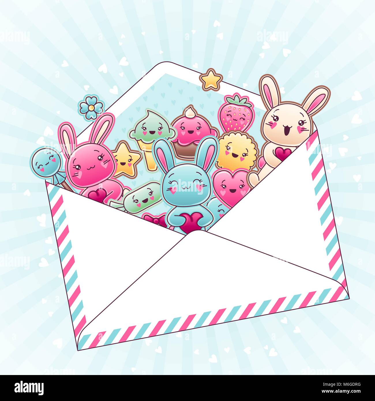 Cute child background with kawaii doodles Stock Vector Image & Art - Alamy