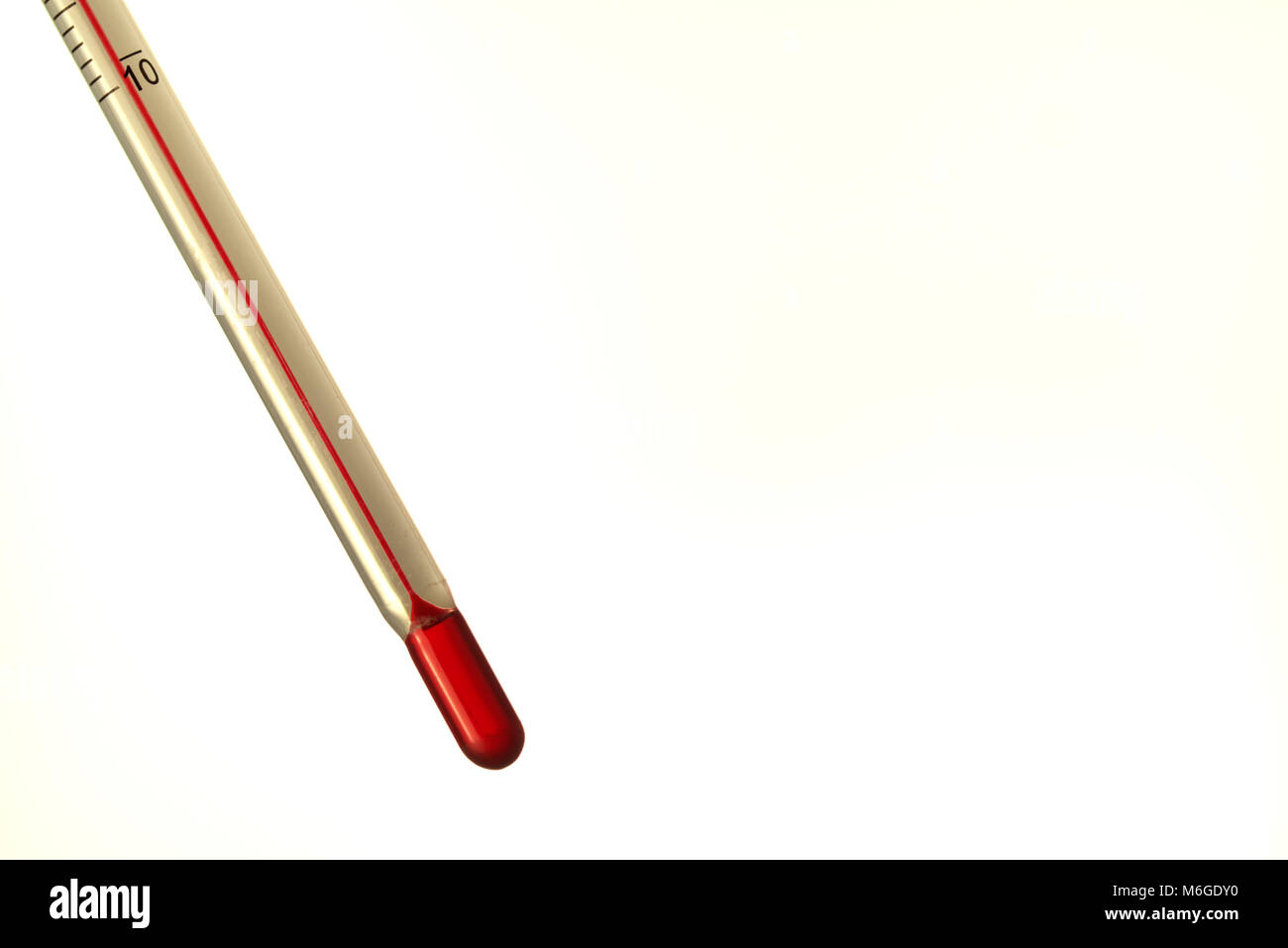 red thermometer isolated on a white background. Scientific medical ...