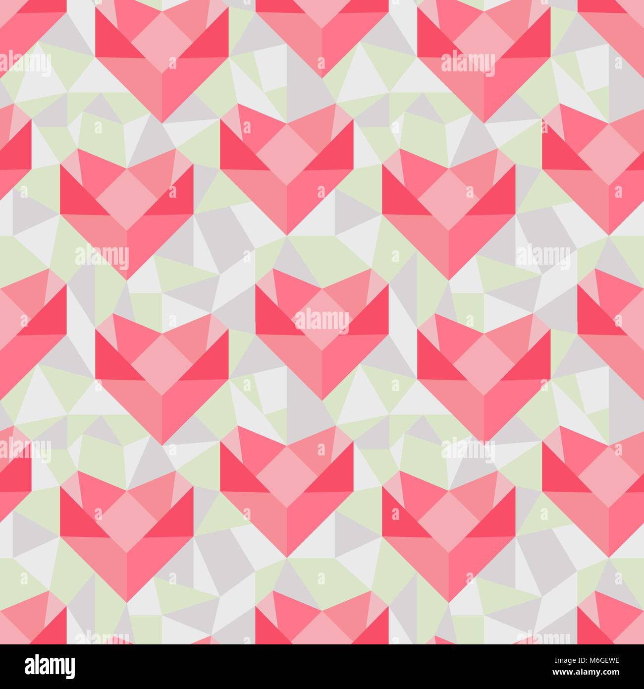 Seamless geometric pattern with origami hearts Stock Vector Image & Art ...