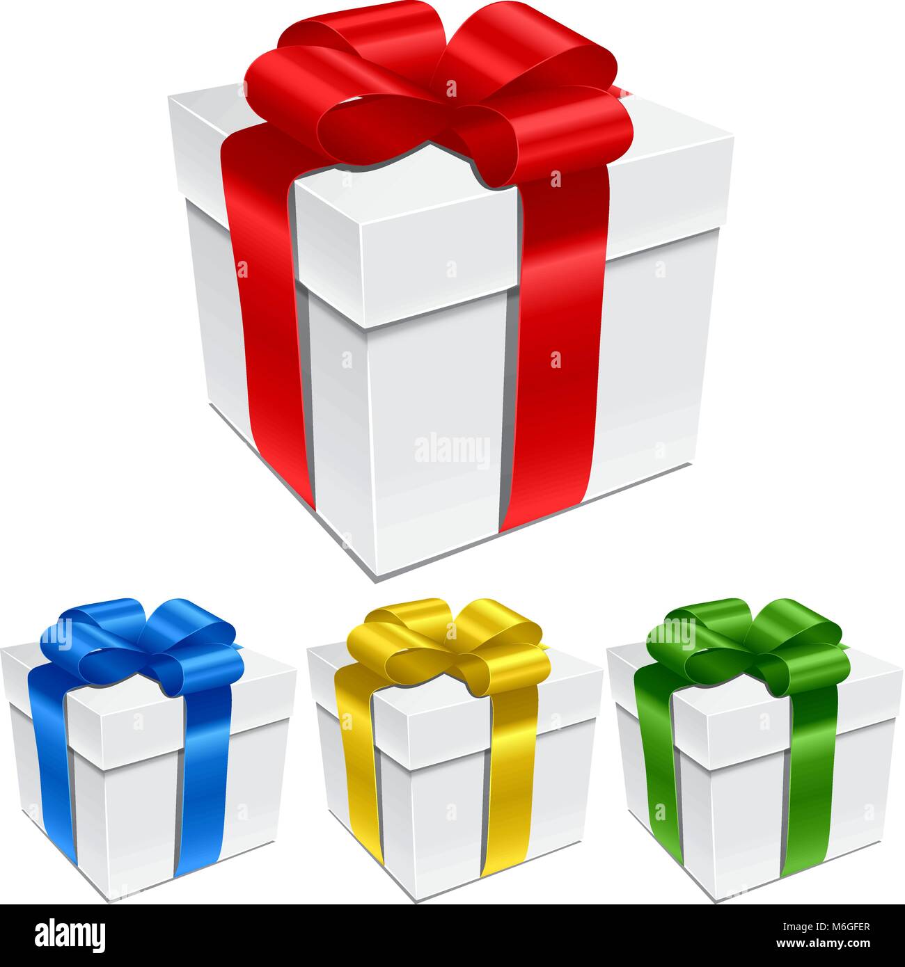 Set of gift boxes with bows and ribbons Stock Vector Image & Art - Alamy