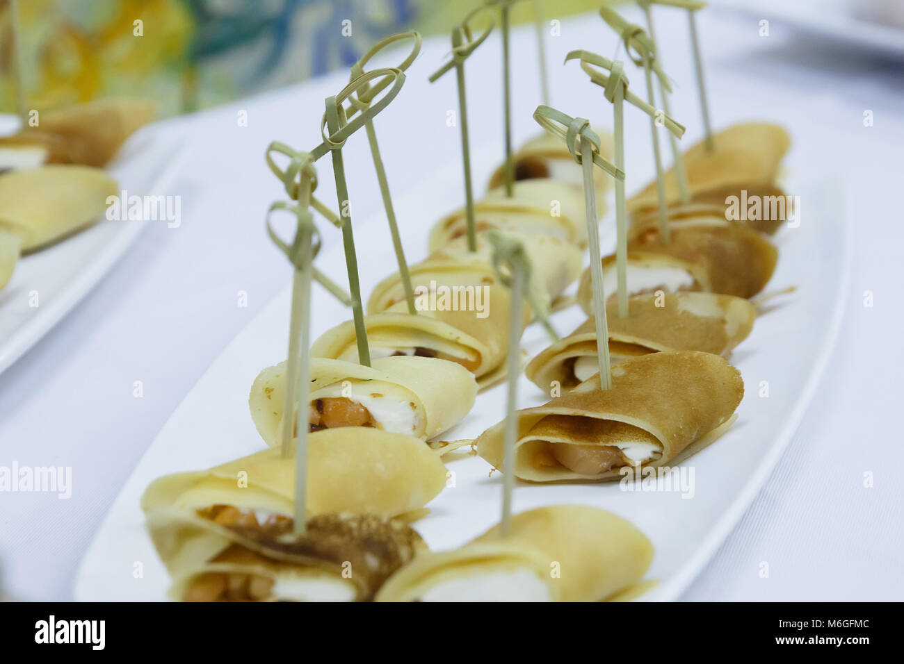 Catering delicacies and snacks at a buffet or banquet Stock Photo - Alamy