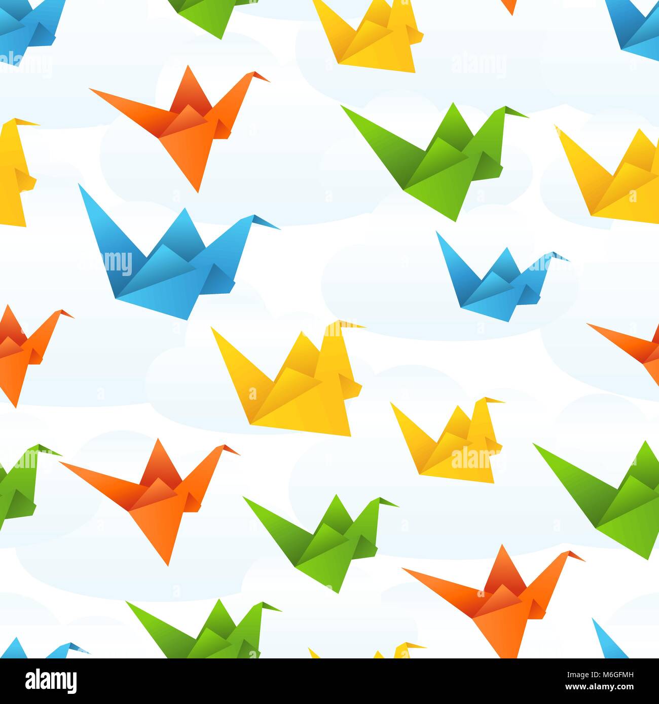 Origami paper birds flight abstract background Stock Vector Image & Art ...