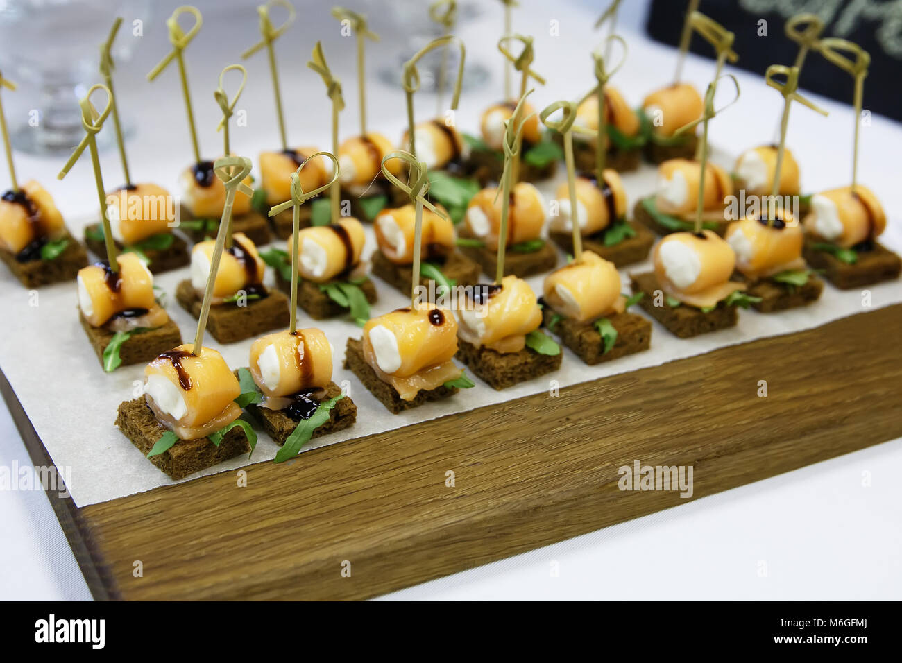 Catering delicacies and snacks at a buffet or banquet Stock Photo - Alamy