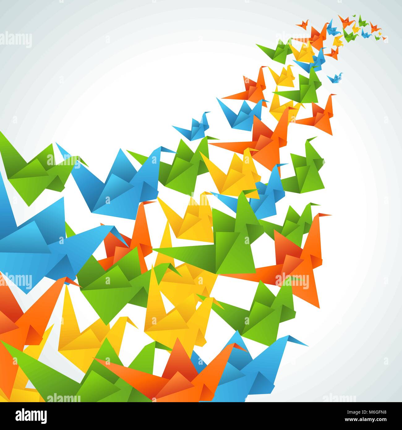 Origami paper birds flight abstract background Stock Vector Image & Art ...
