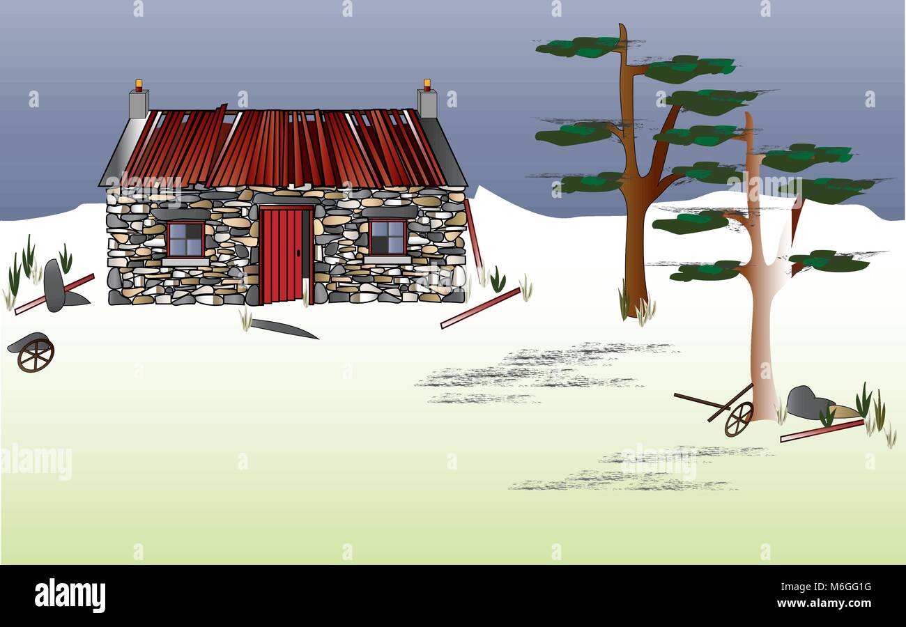 Scottish croft house Stock Vector Images - Alamy