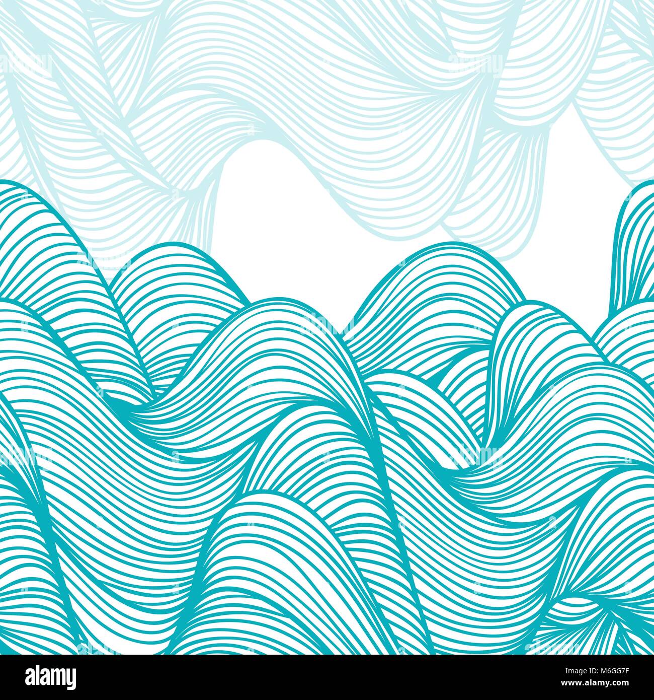 Abstract hand-drawn waves background Stock Vector Image & Art - Alamy