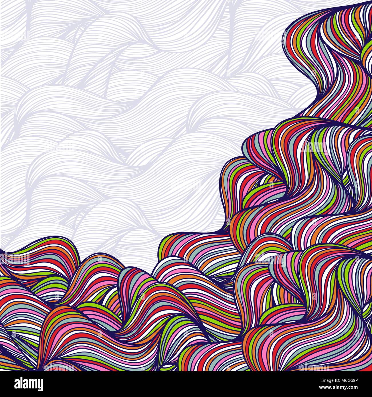 Abstract hand-drawn waves background Stock Vector Image & Art - Alamy