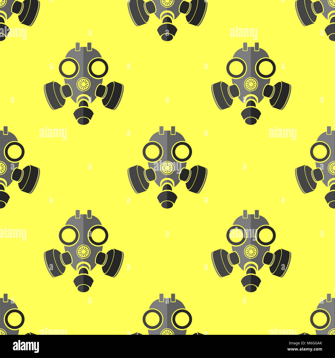 Gas Mask Seamless Pattern. Respirator Icon Texture Stock Photo - Alamy