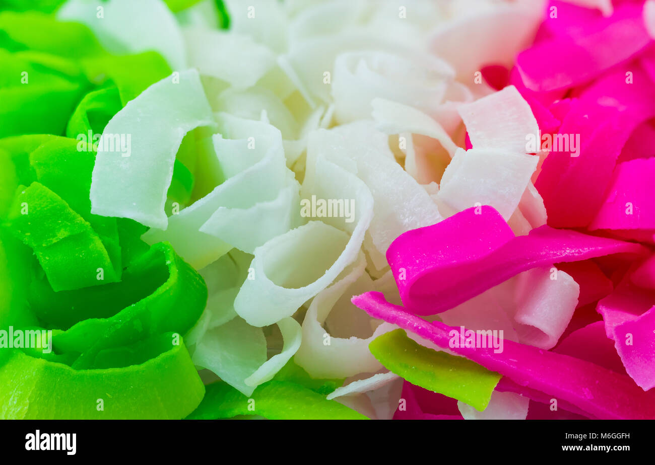 Candied Coconut Chip ( Candied Coconut ribbon ), sweet snack known as ...