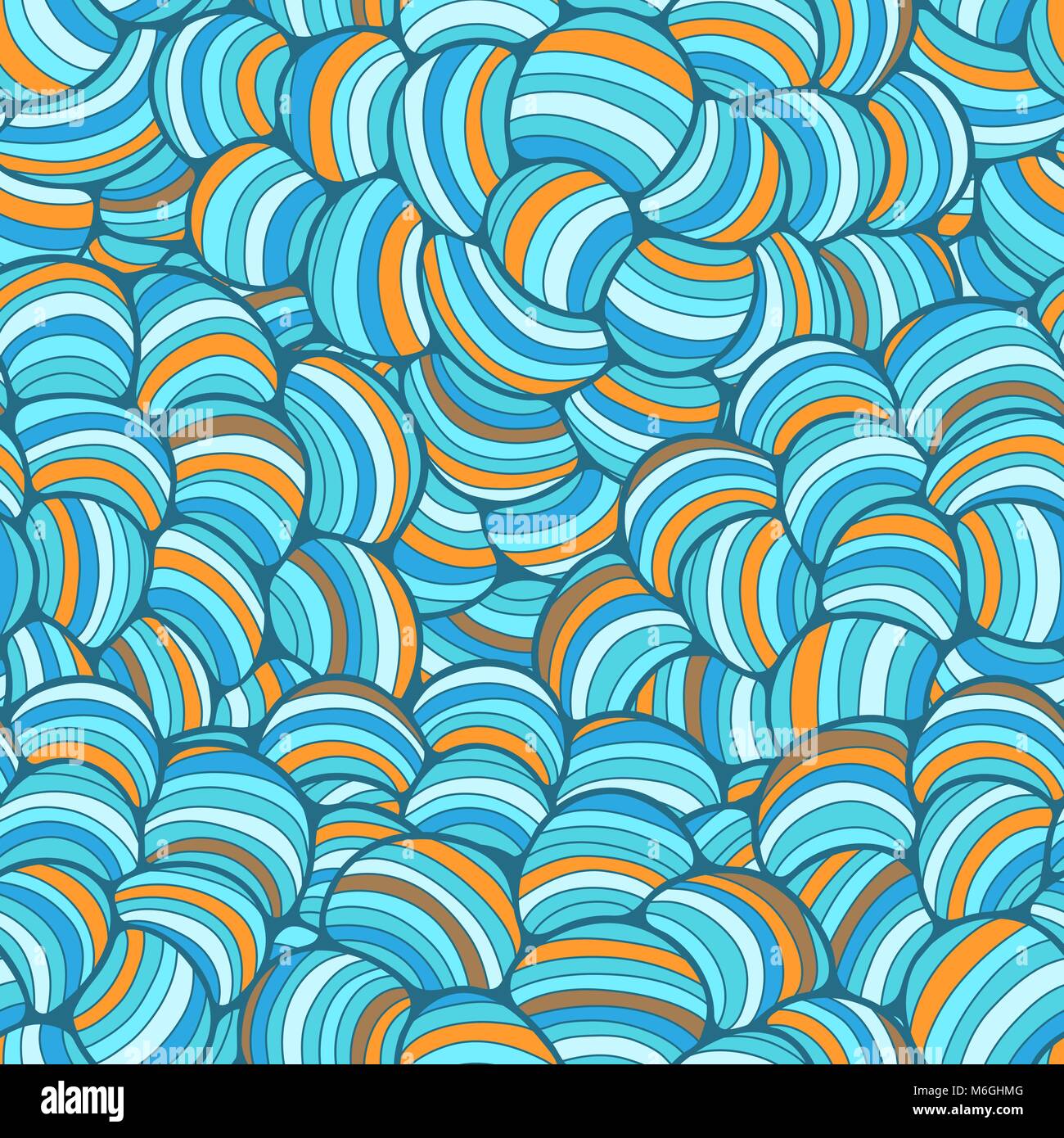 Seamless abstract wave hand-drawn pattern Stock Vector Image & Art - Alamy