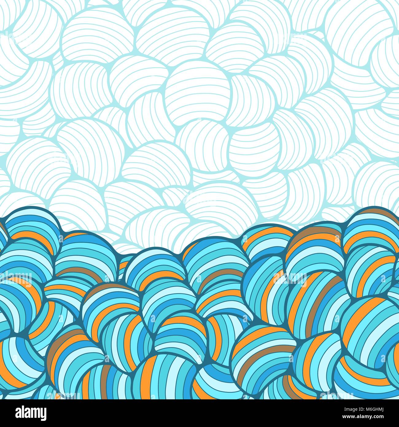Seamless abstract wave hand-drawn pattern Stock Vector Image & Art - Alamy