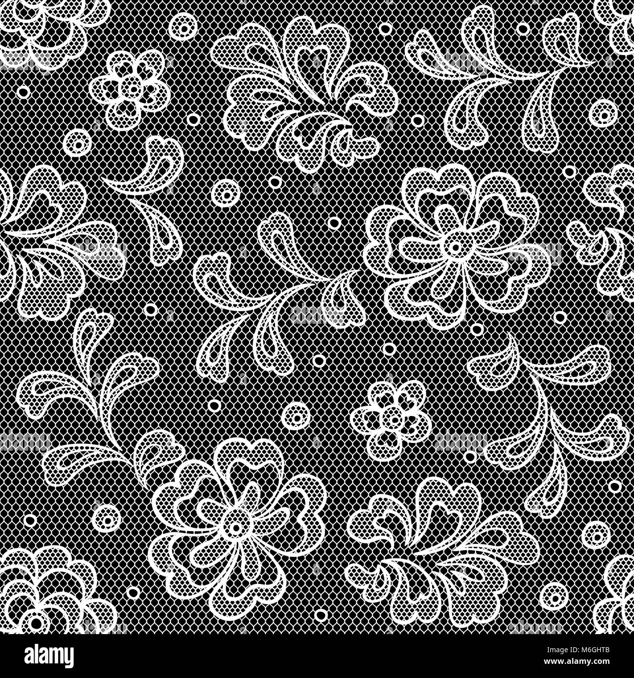 Lace fabric seamless pattern with abstract flowers Stock Vector Image ...