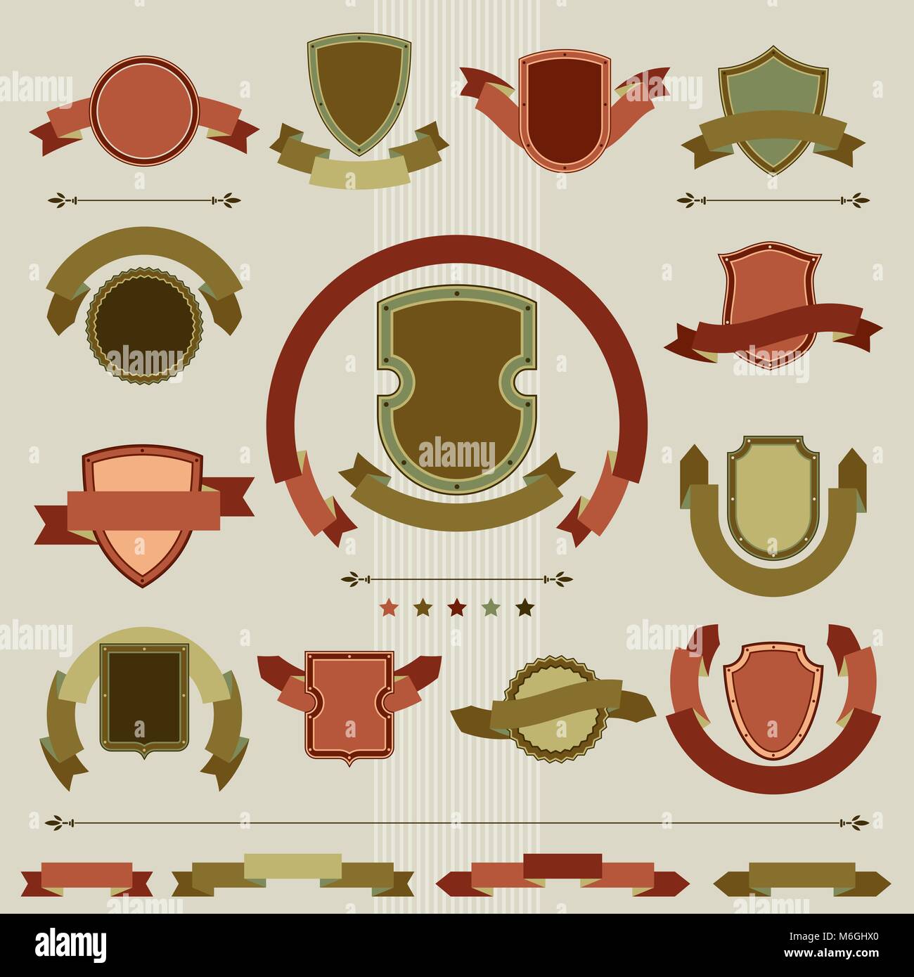 Heraldic shield border label hi-res stock photography and images - Alamy