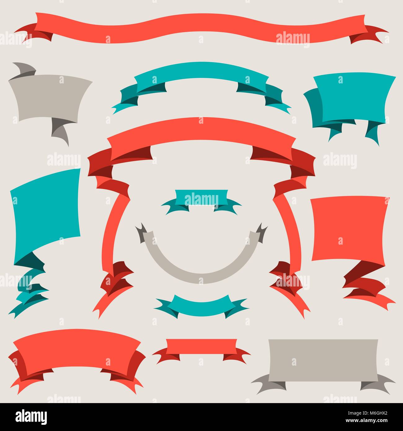Set of retro badges, labels, ribbons and design elements Stock Vector ...