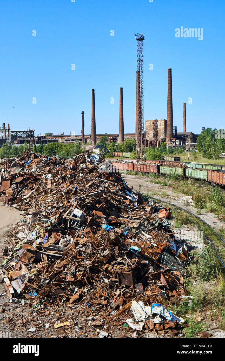 Scrap metal dump for recycling on the territory of a metallurgical ...