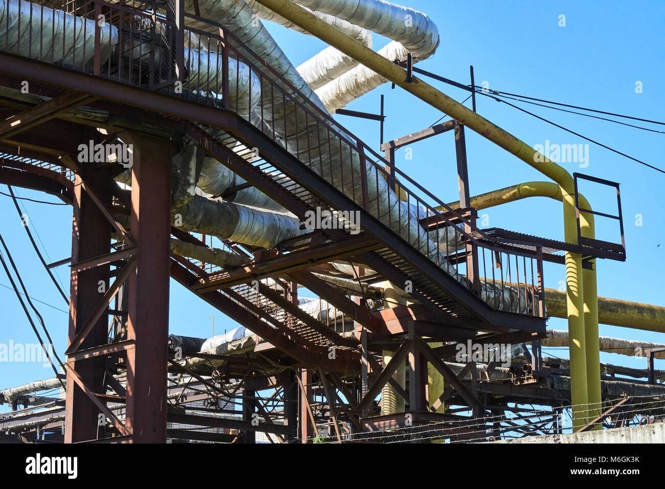 Bridge pipeline above ground heating duct of the metallurgical plant ...