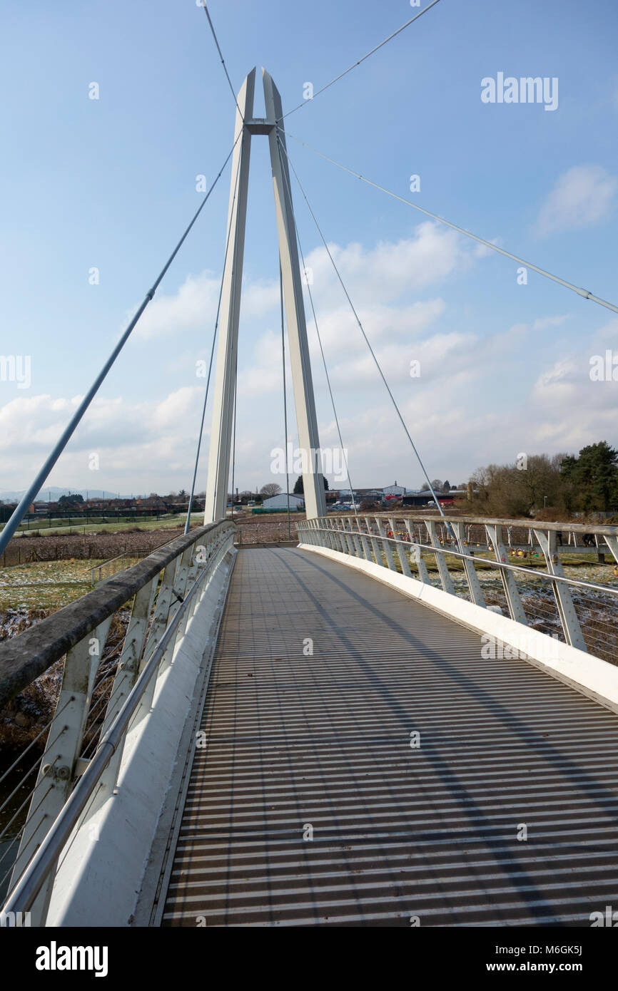 Diglis footbridge crossing the River Severn at Diglis Worcester UK ...