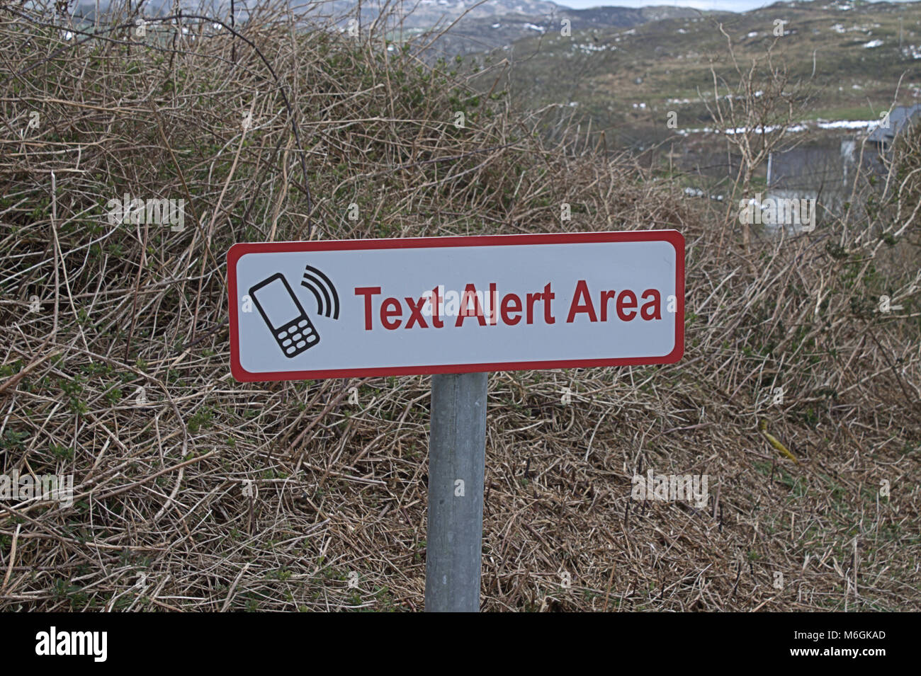 Road alert sign text cell hi-res stock photography and images - Alamy