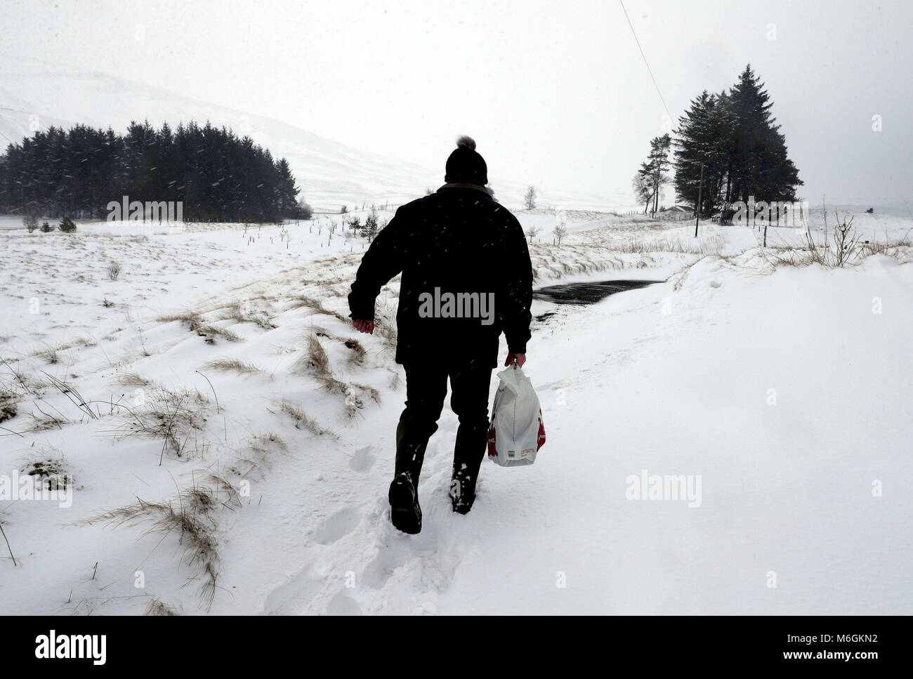 David Minard trudges back to his cottage at rural Gartcarron near ...