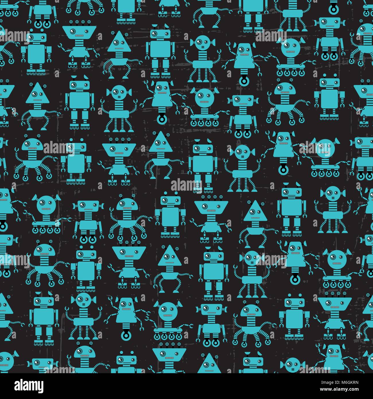 Cartoon robots seamless pattern Stock Vector Image & Art - Alamy
