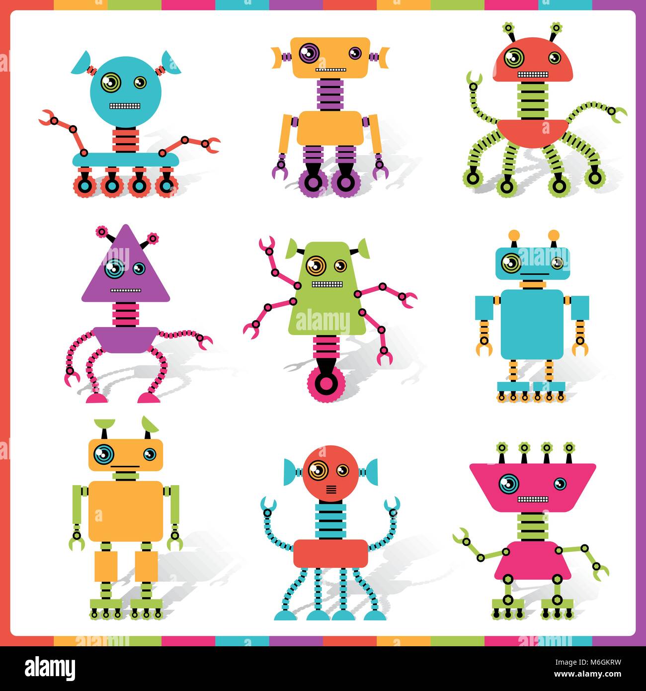 Little abstract robot doodle collection Stock Vector Image & Art - Alamy