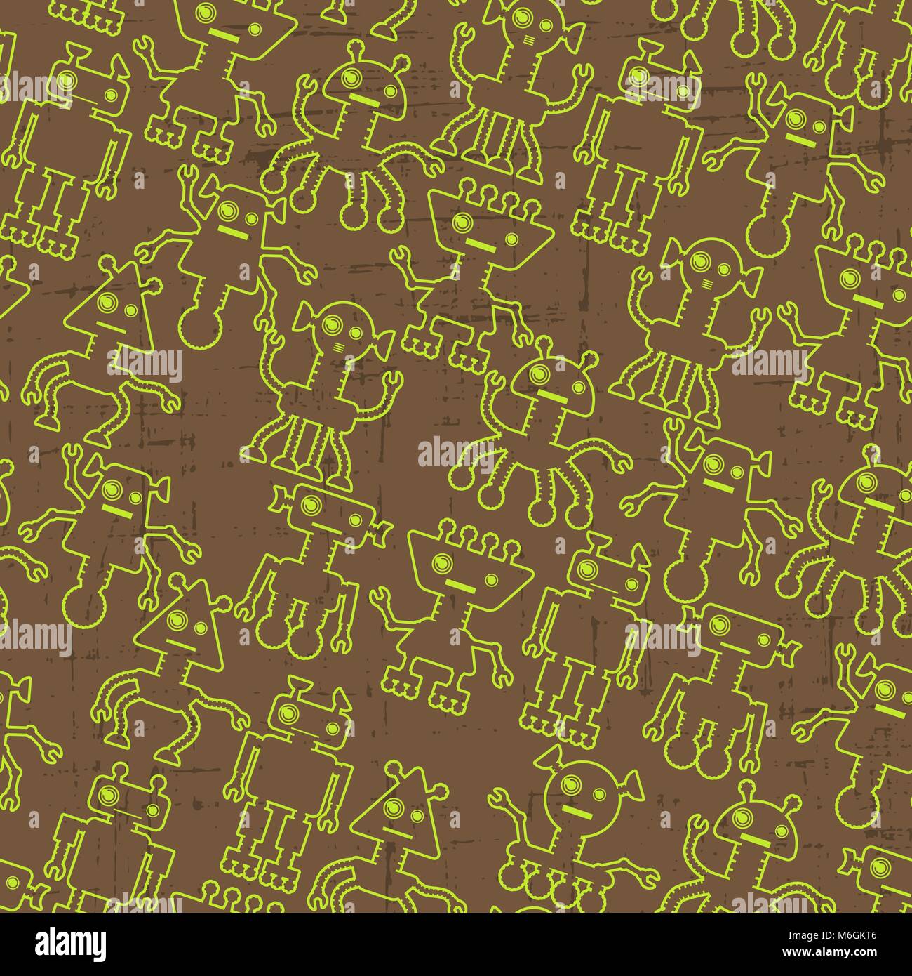 Cartoon robots seamless pattern Stock Vector Image & Art - Alamy