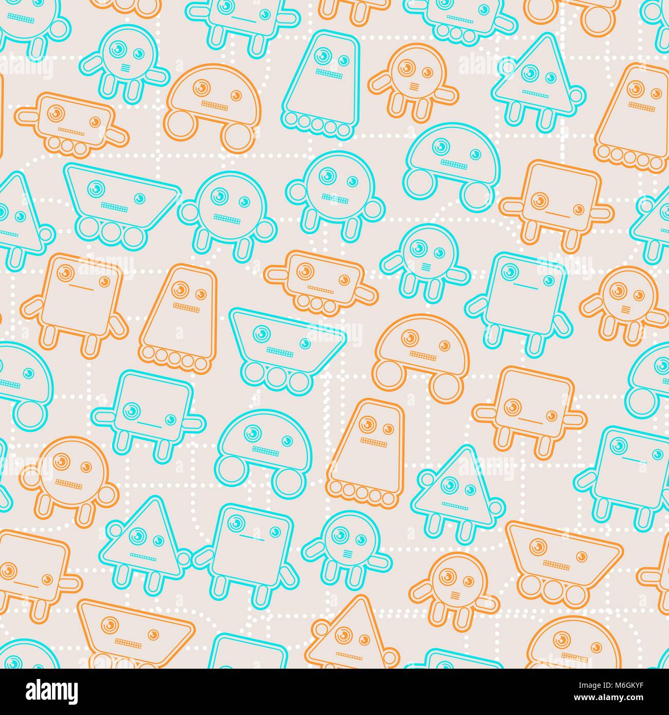 Cartoon robots seamless pattern Stock Vector Image & Art - Alamy
