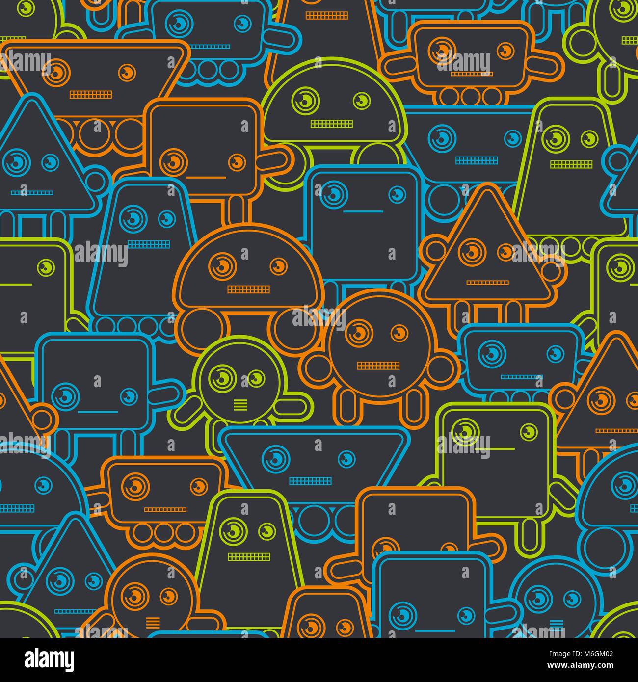 Cartoon robots seamless pattern Stock Vector Image & Art - Alamy