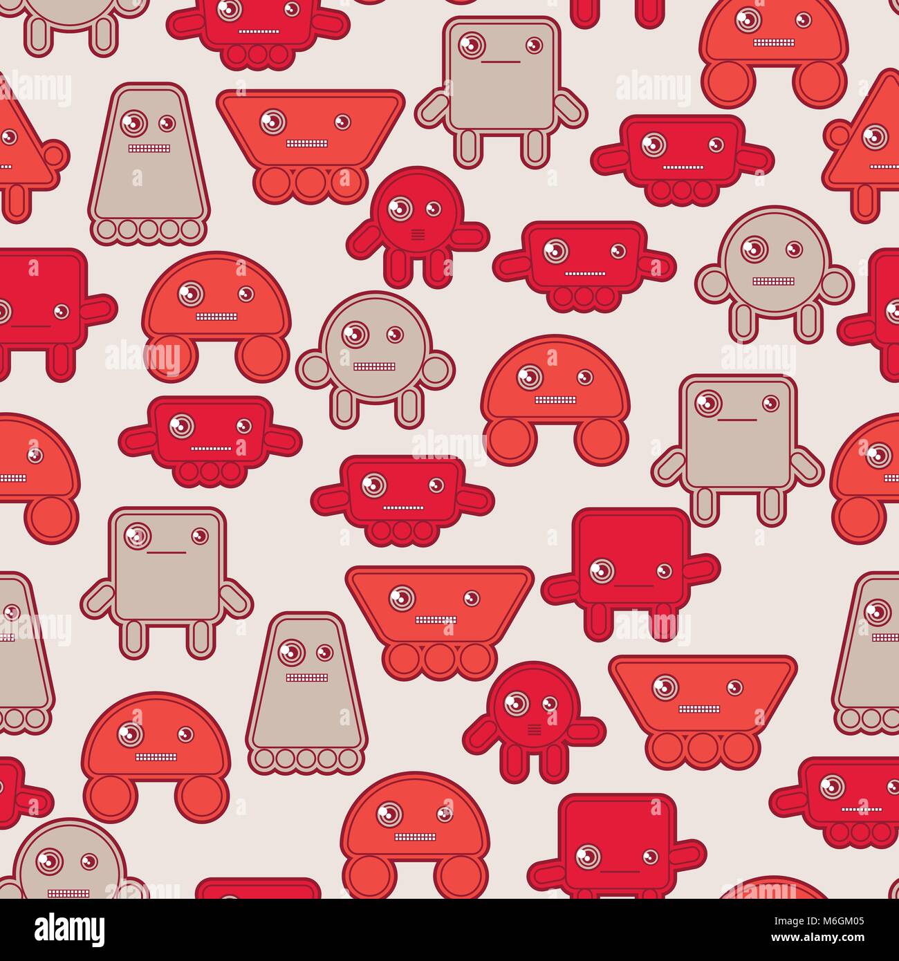 Cartoon robots seamless pattern Stock Vector Image & Art - Alamy