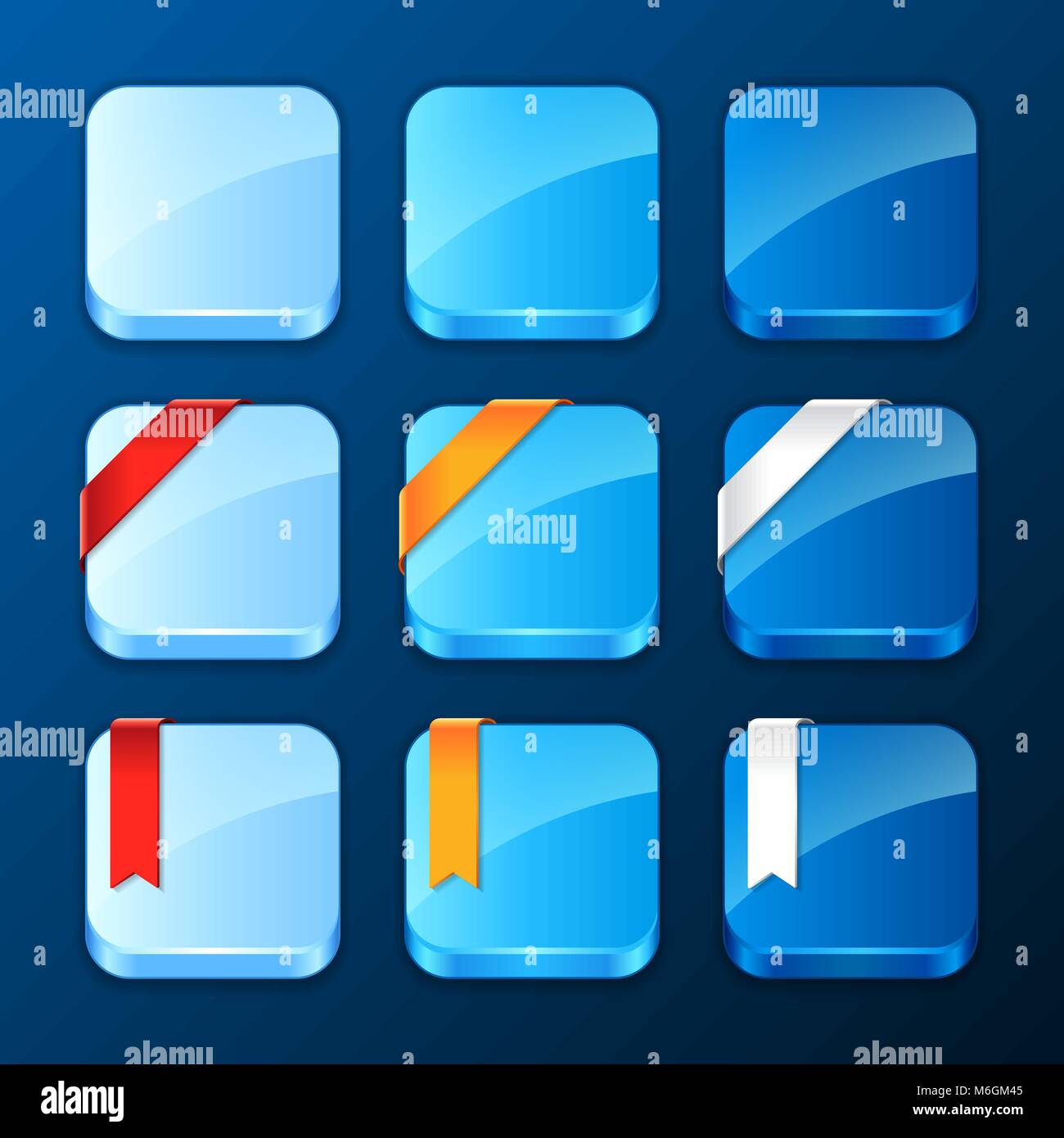 Set of the app icons with ribbons and banners Stock Vector Image & Art ...