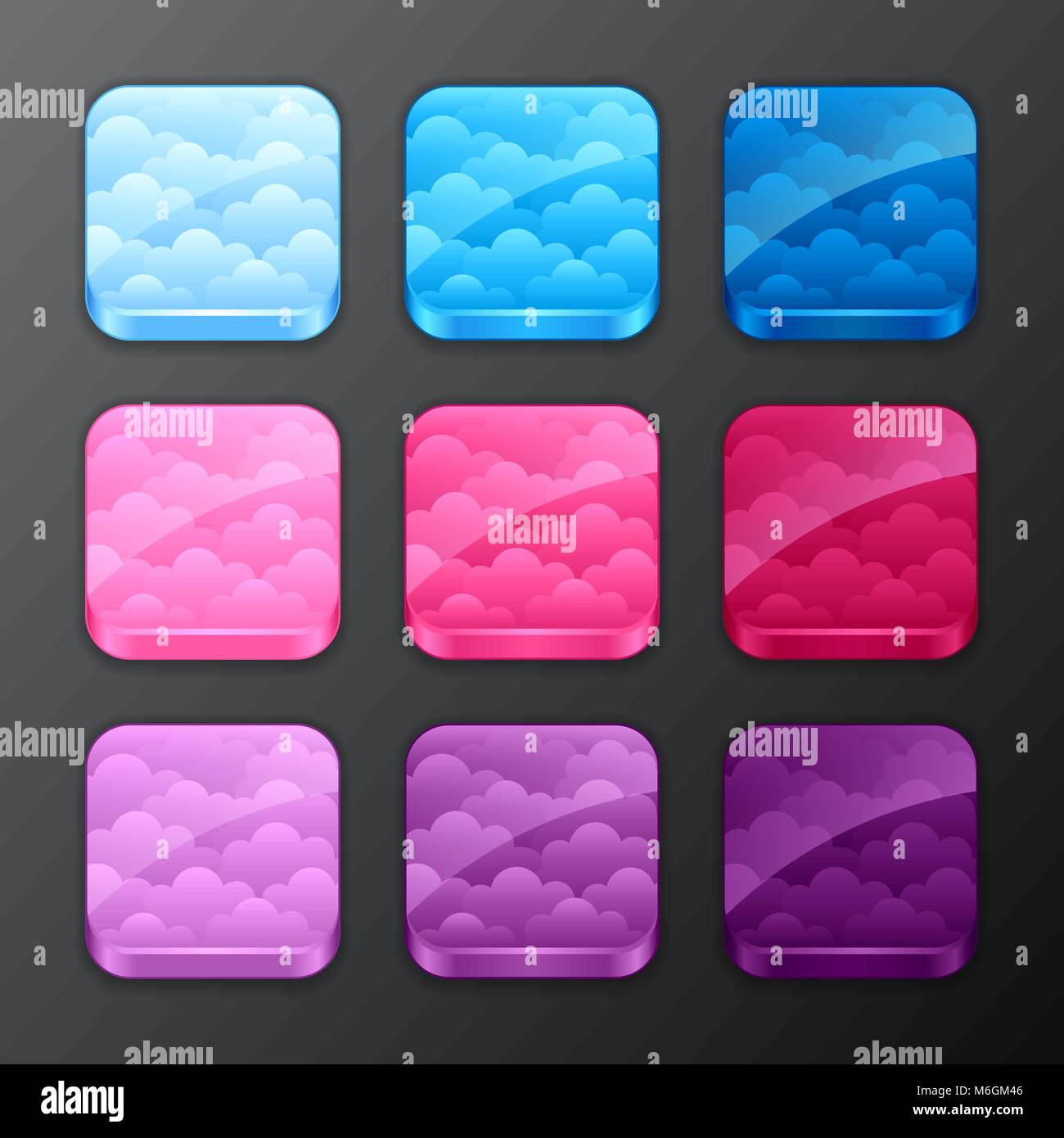 Set of backgrounds with clouds for the app icons Stock Vector Image ...