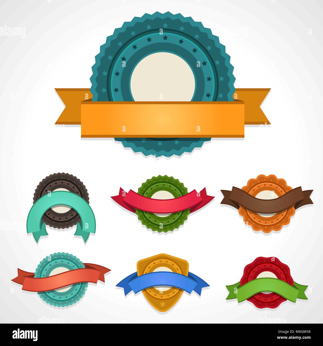 Set of vector labels, badges and ribbons Stock Vector Image & Art - Alamy
