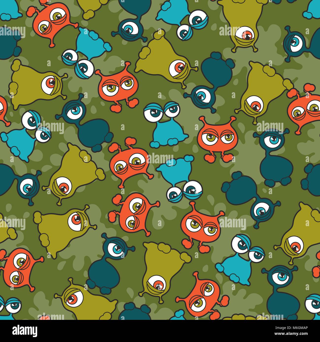 Seamless alien head background Stock Vector Images - Alamy