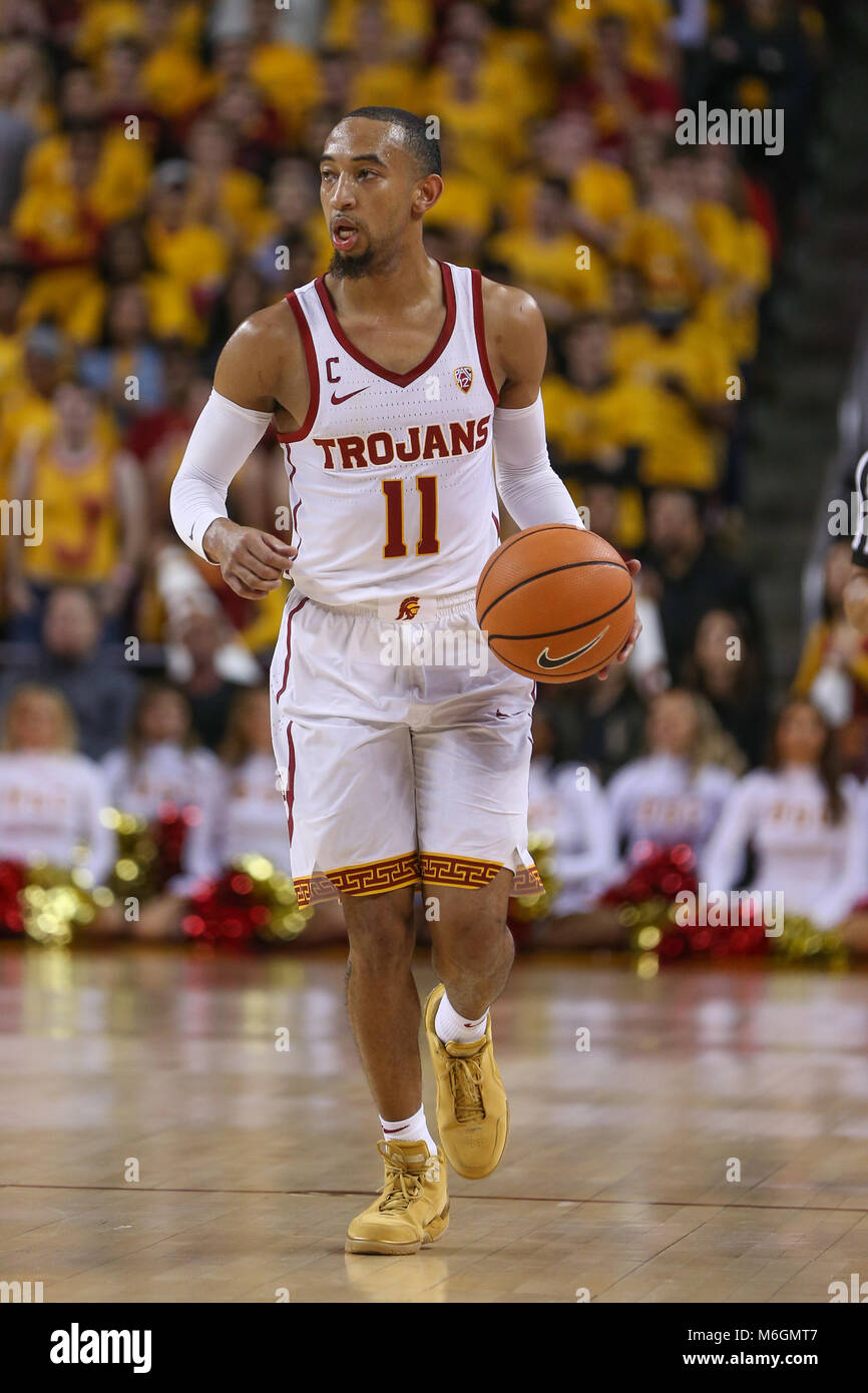 LOS ANGELES, CA - March 3: USC Trojans guard Jordan McLaughlin (11) in ...