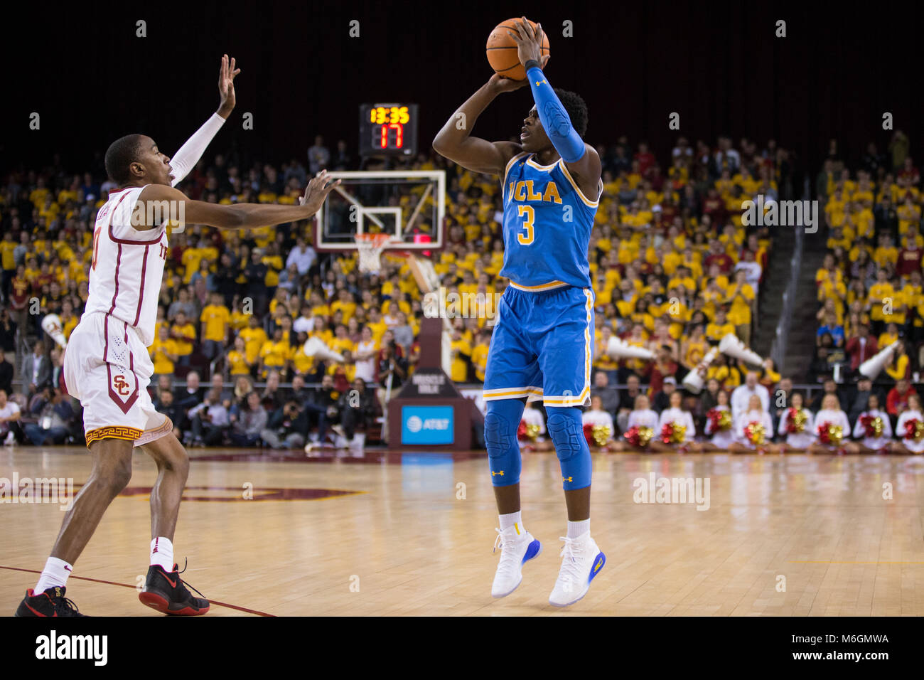 LOS ANGELES, CA - March 3: UCLA Bruins guard Aaron Holiday (3) shoots ...